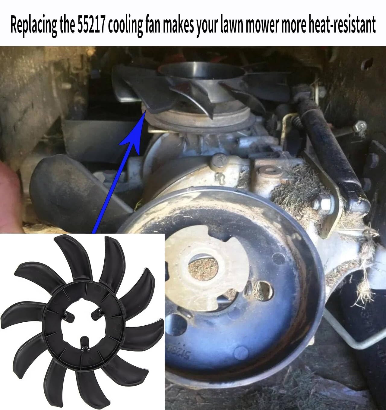 Snapklik.com : 55217 Lawn Mower Fan 10 Blade Transmission Fan Replaces ...