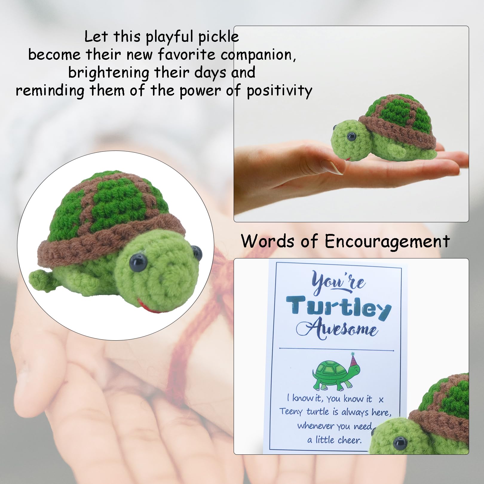 Wool Knitted Decoration Positive Turtle Mini Knitted Doll - Emotional ...