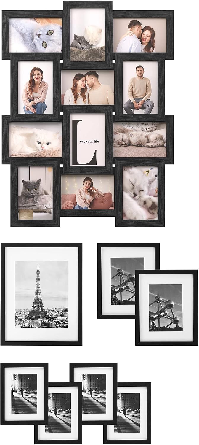 Amazon.com - SONGMICS 12 Collage Picture Frames and 7 Photo Frames ...