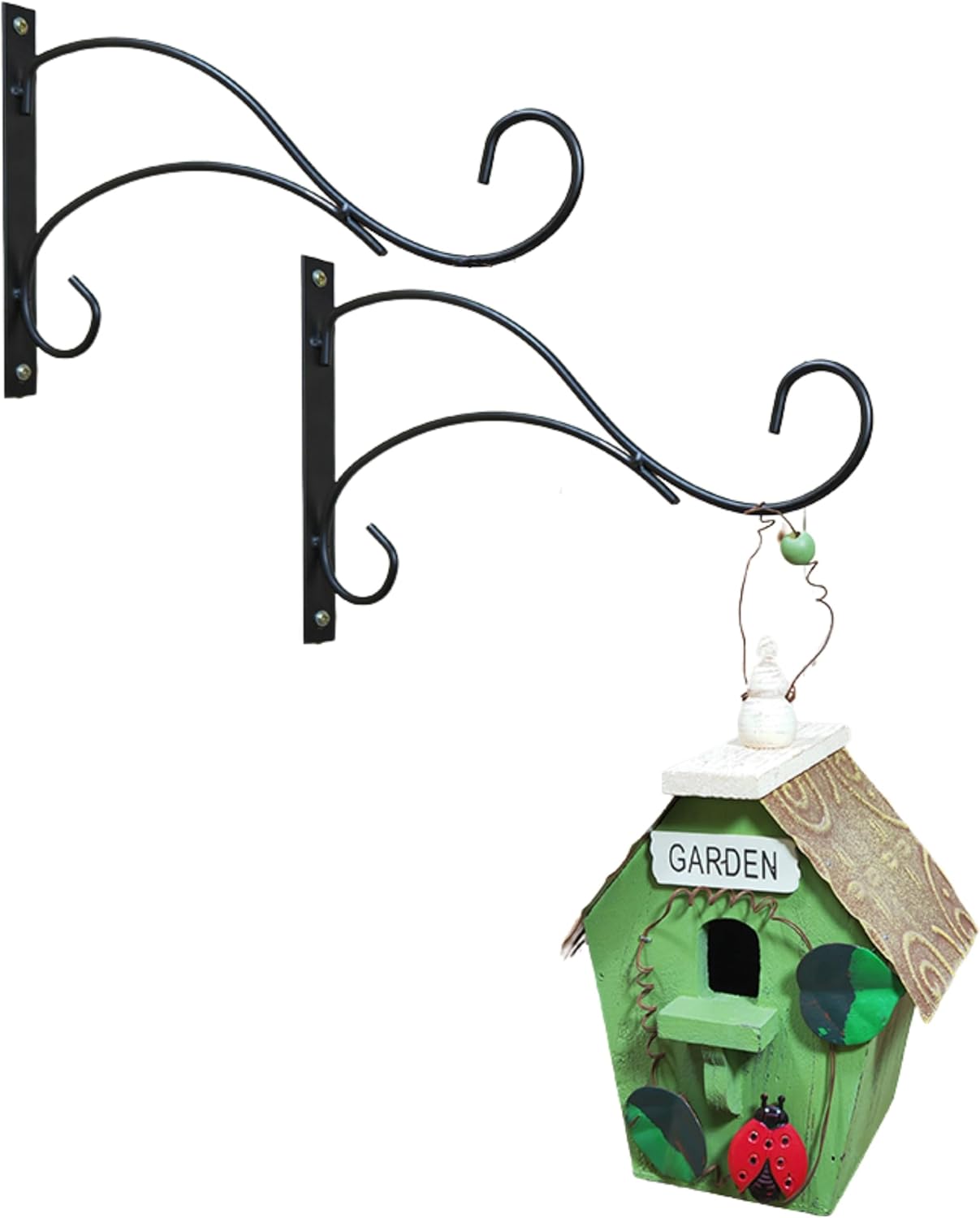 Amazon.com: LaLaGreen Outdoor Hanging Brackets (12 Inch, 2 Pack) Black ...