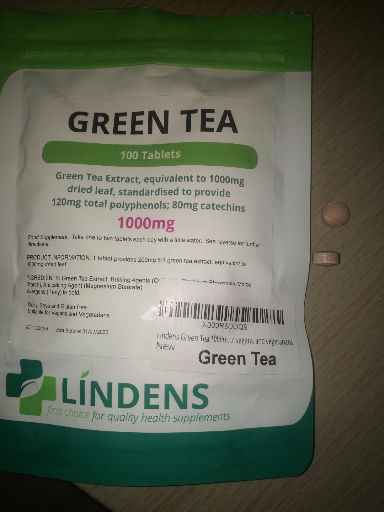 Lindens - Green Tea 1000mg, 100 Tablets - Standardised to Provide 120mg ...