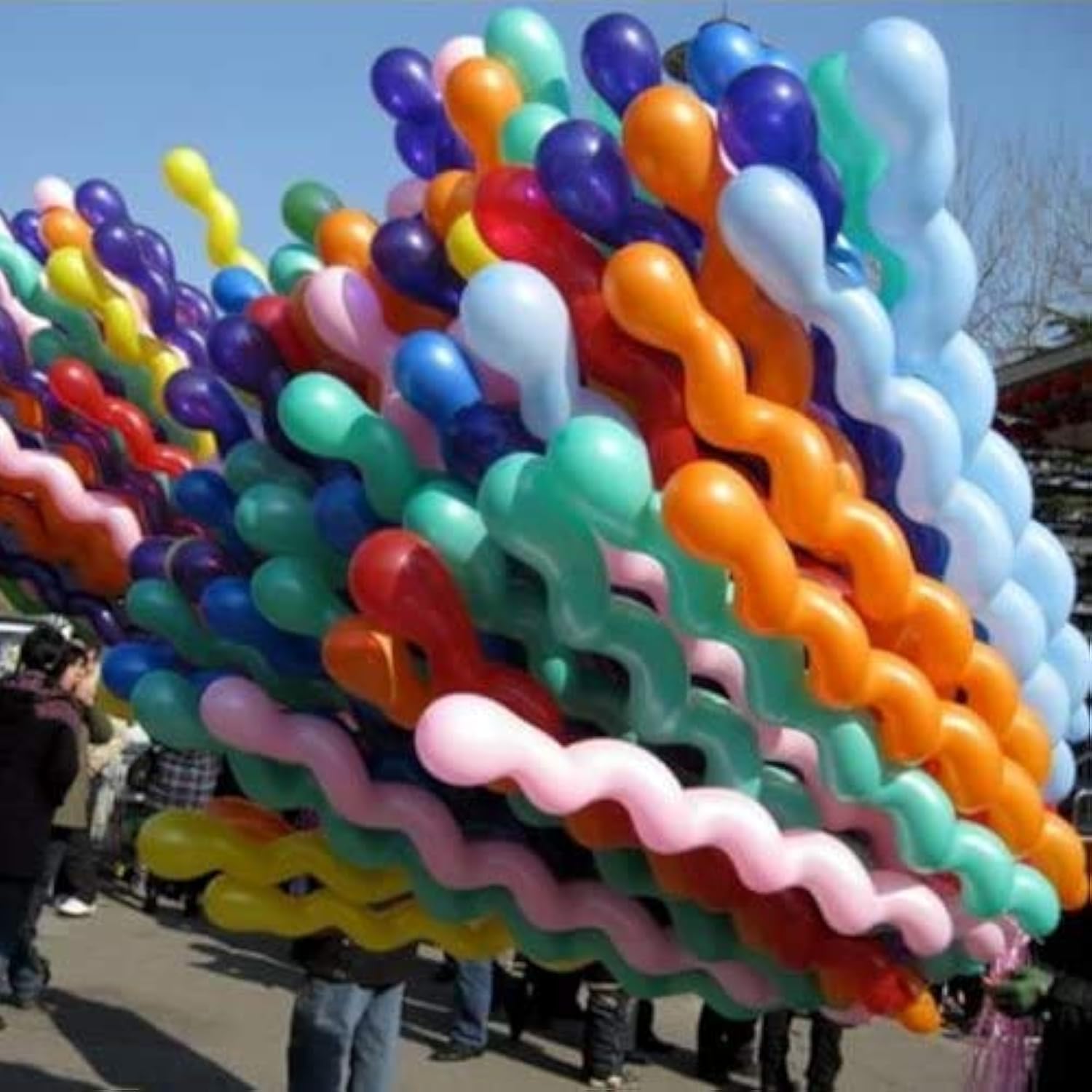 Amazon.com: eoocvt 100pcs Helium Latex Spiral Balloons Birthday ...