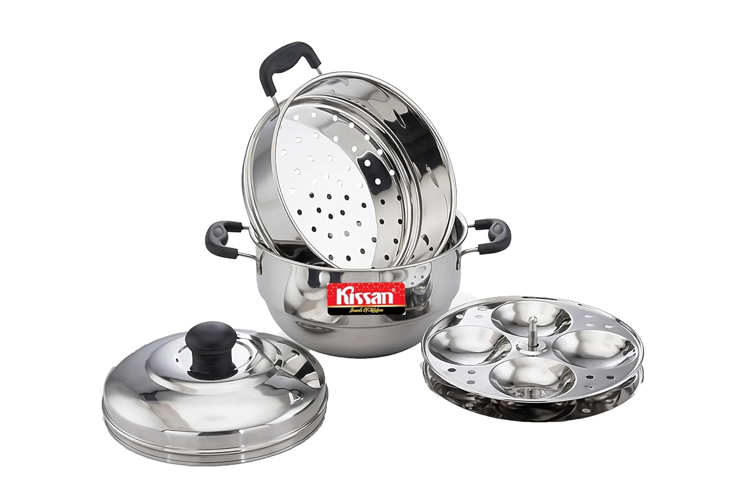 Kissan Stainless Steel Vistara+ Multi Pot | Steamer | Idly Maker (8 ...