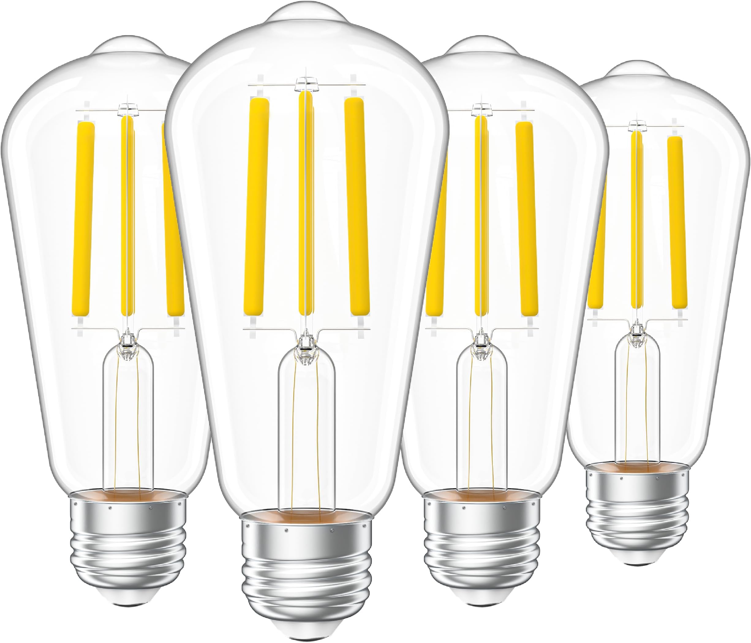 Sunco 4 Pack Vintage LED Edison Bulbs, 75W Equivalent 13W 1600 LM Ultra ...