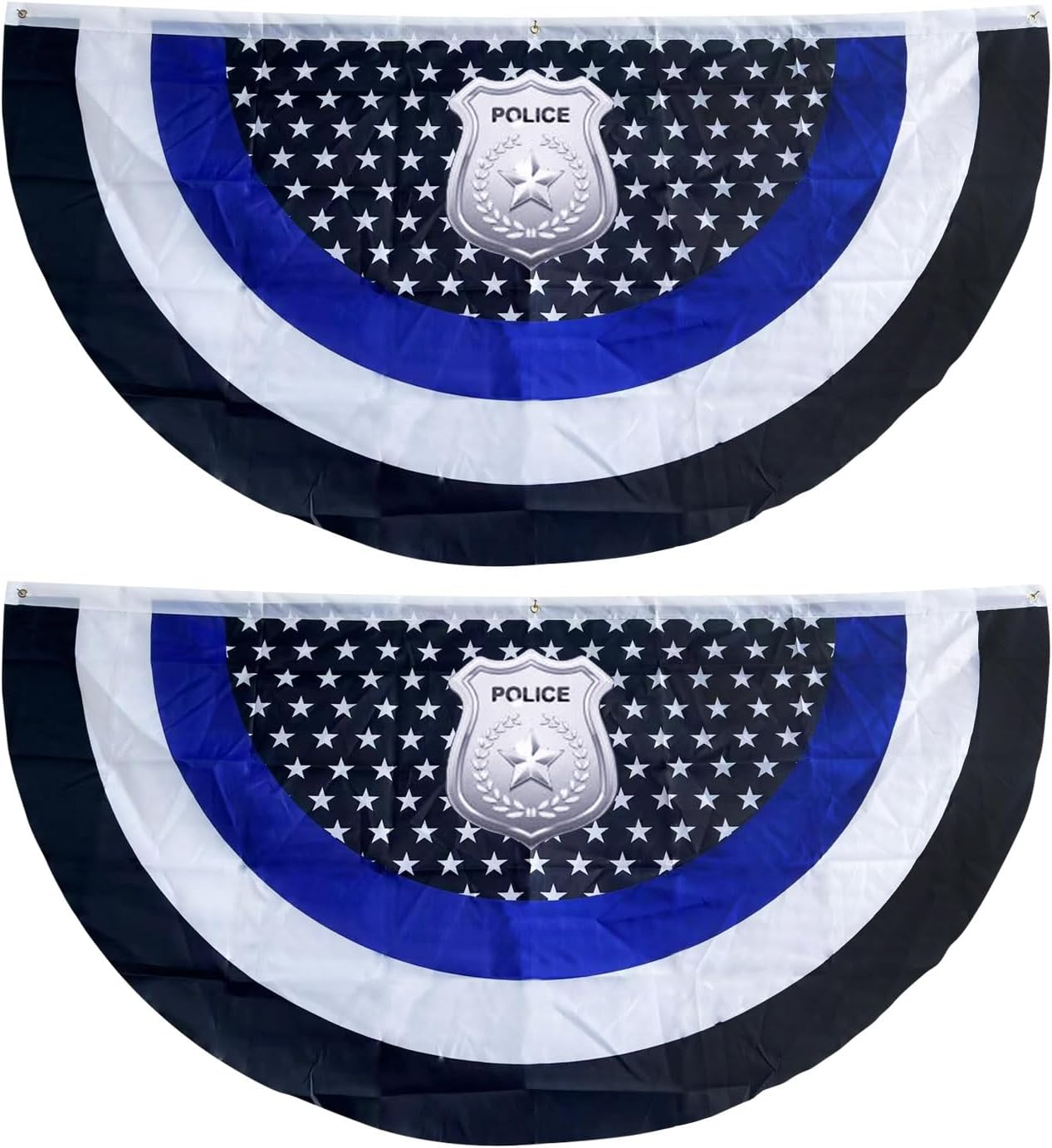 Amazon.com: 2Pcs Police Theme Fan Flag Bunting 3 x 6 Ft,Officer Fan ...