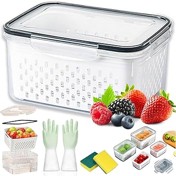 Amazon.com: 4 in 1 Food Storage Container with Lid, 2026 New Fruit ...