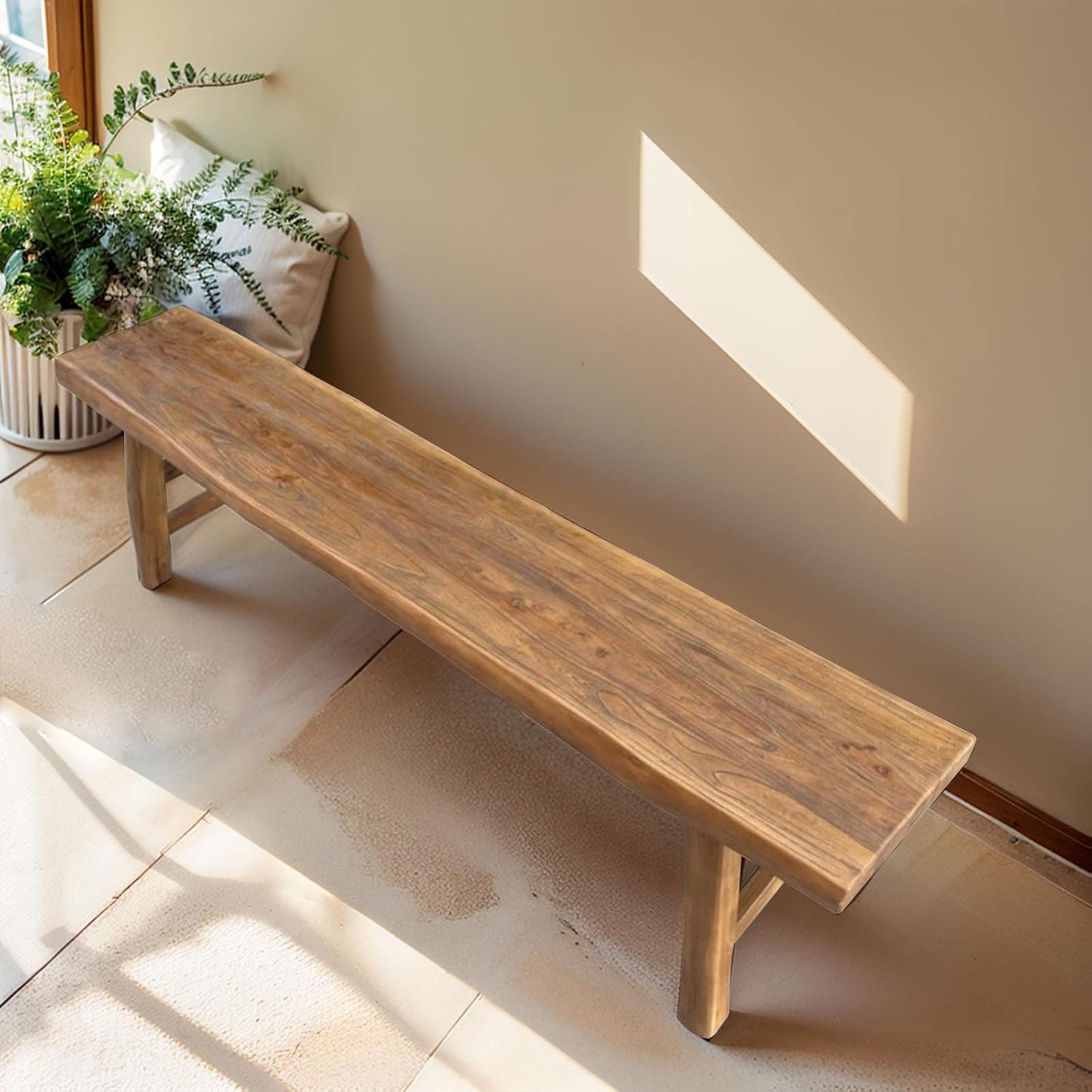 Amazon.com - Narrow Bench For Entryway Slim Farmhouse Indoor Wood ...