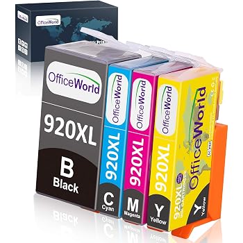HP C2N92AE 920XL High Yield Original Ink Cartridges, Black/Cyan/Magenta ...