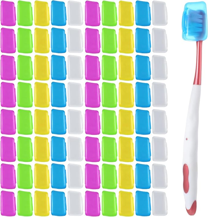 Amazon.com: WLLHYF 150 Pcs Travel Toothbrush Head Covers, Portable ...