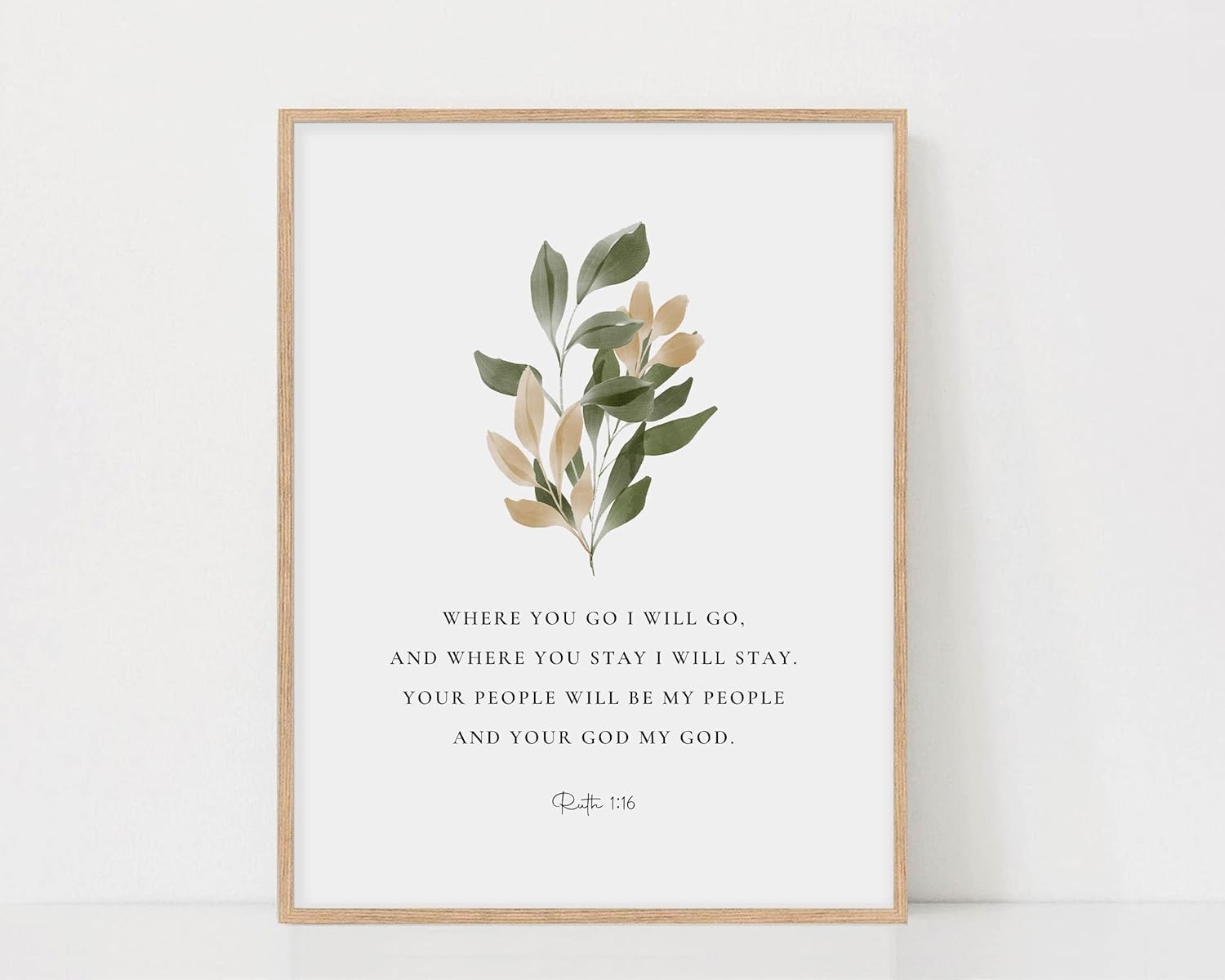 Amazon.com: Ruth 1:16 Wall Art Watercolor Botanical Scripture Print ...