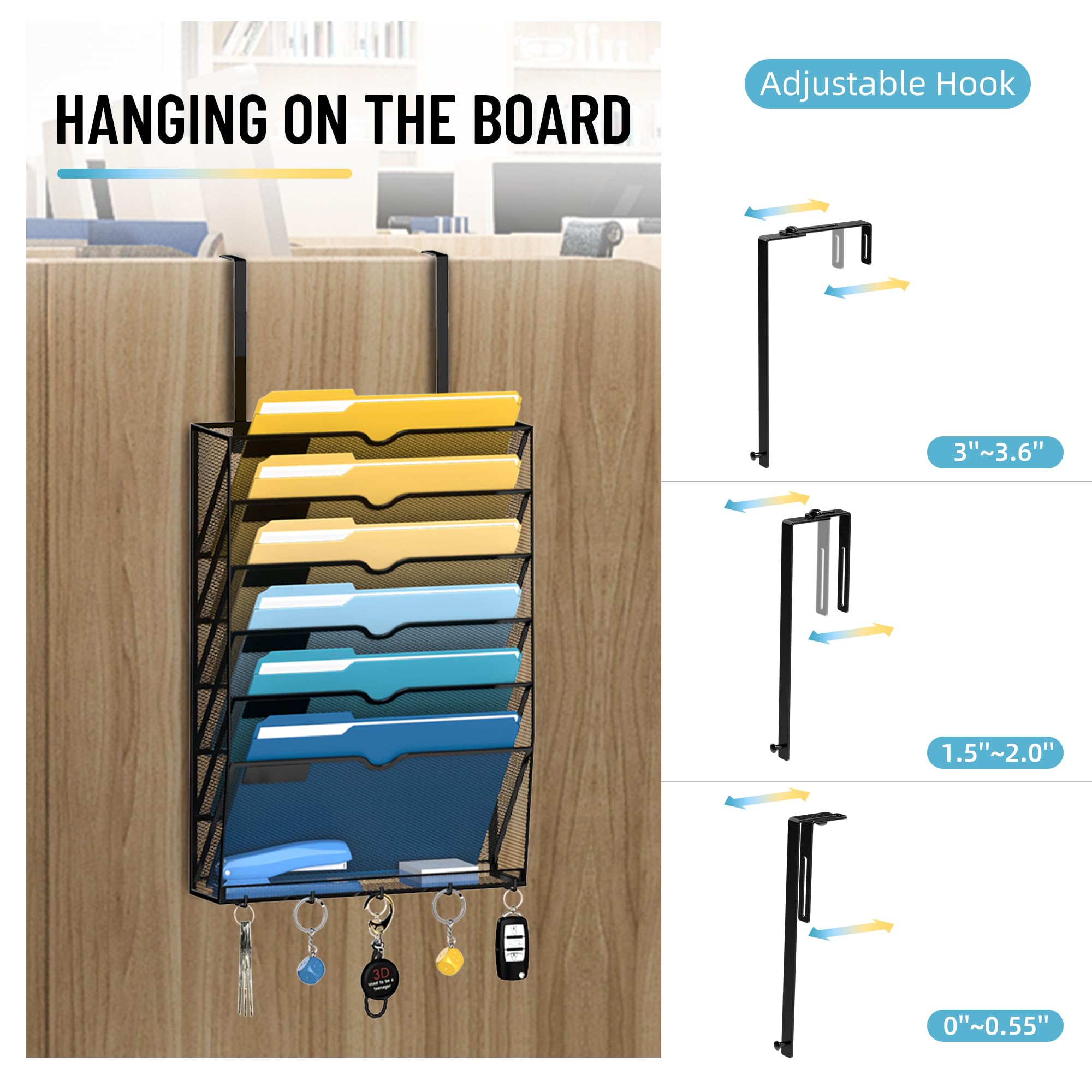 Snapklik.com : 7-Tier Mesh Wall File Holder, Hanging Wall File ...