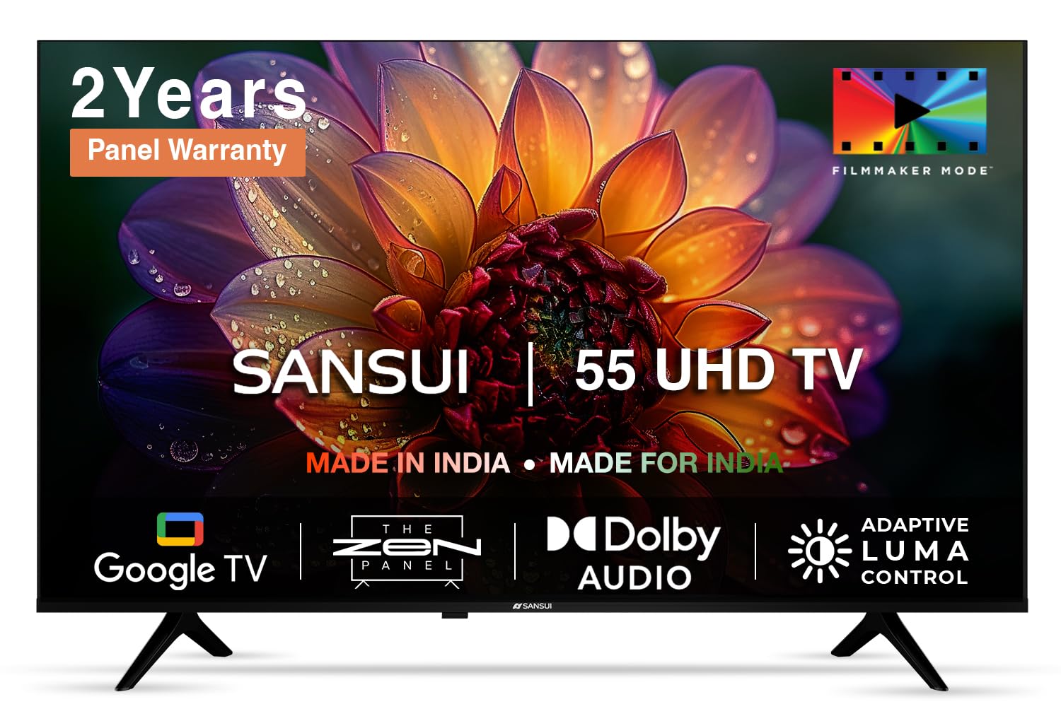 SANSUI 140 cm (55 inches) Ultra HD (4K) Google TV with Zen Panel Dolby ...