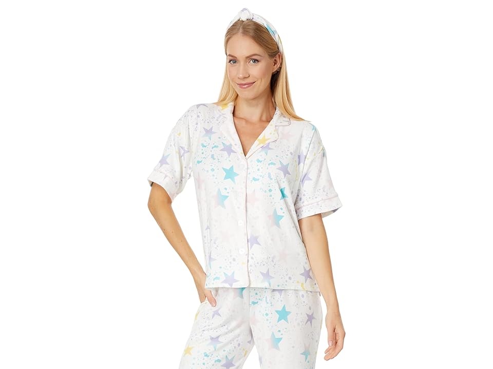 P.J. Salvage Star Splatter Pj Set With Headband (Ivory) Women's Pajama ...