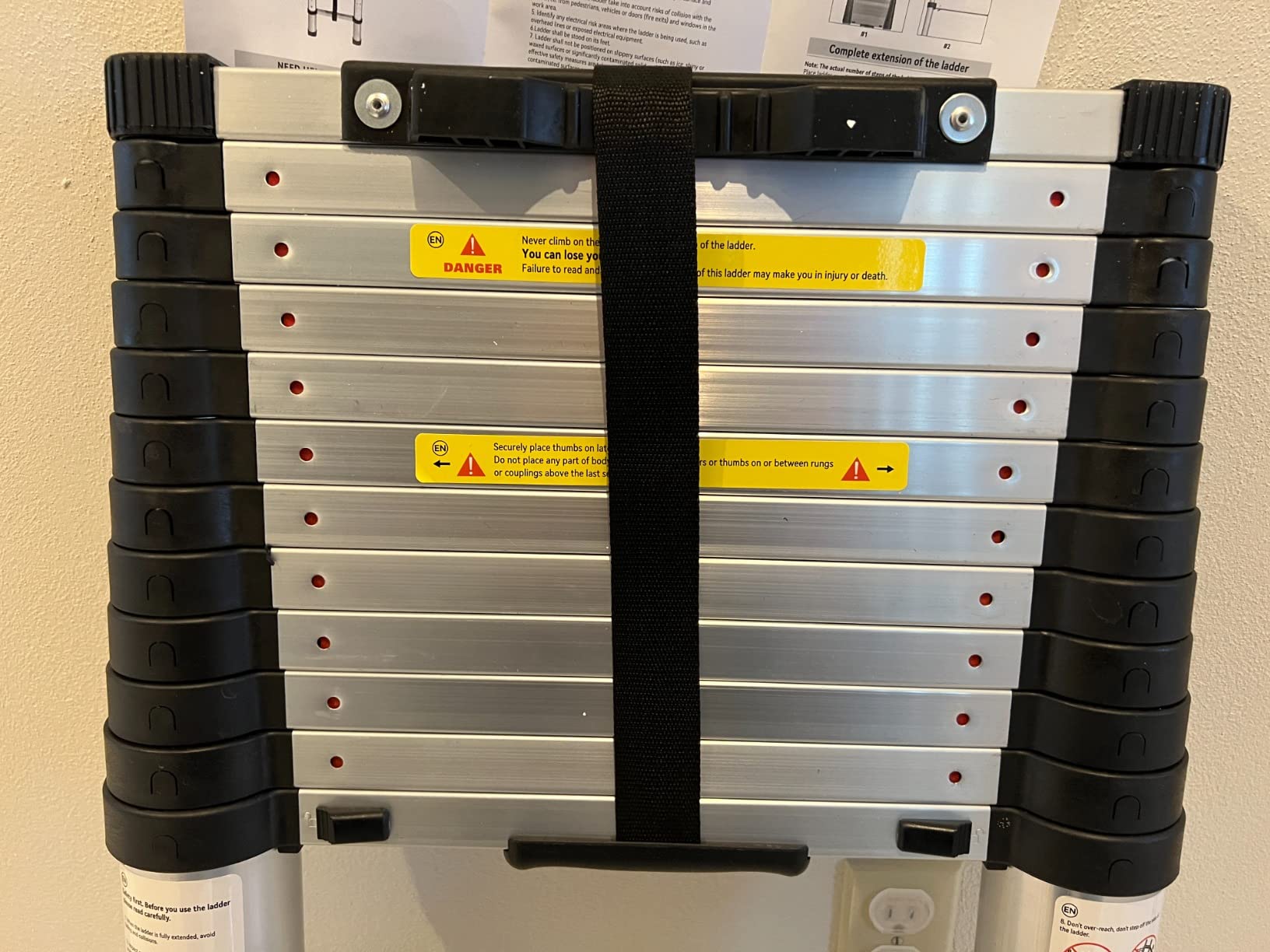 $14/mo - Finance VEVOR Telescoping Ladder, 12.5 FT Aluminum One-Button ...