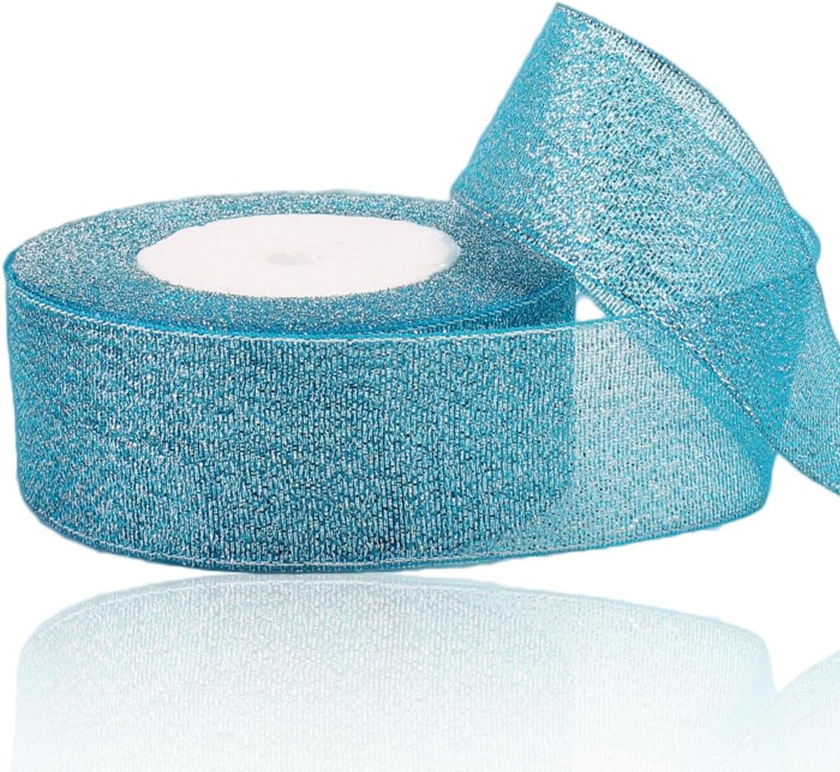 Amazon.com: Turquoise Blue Glitter Ribbon 1-1/2 Inch x 25 Yards ...