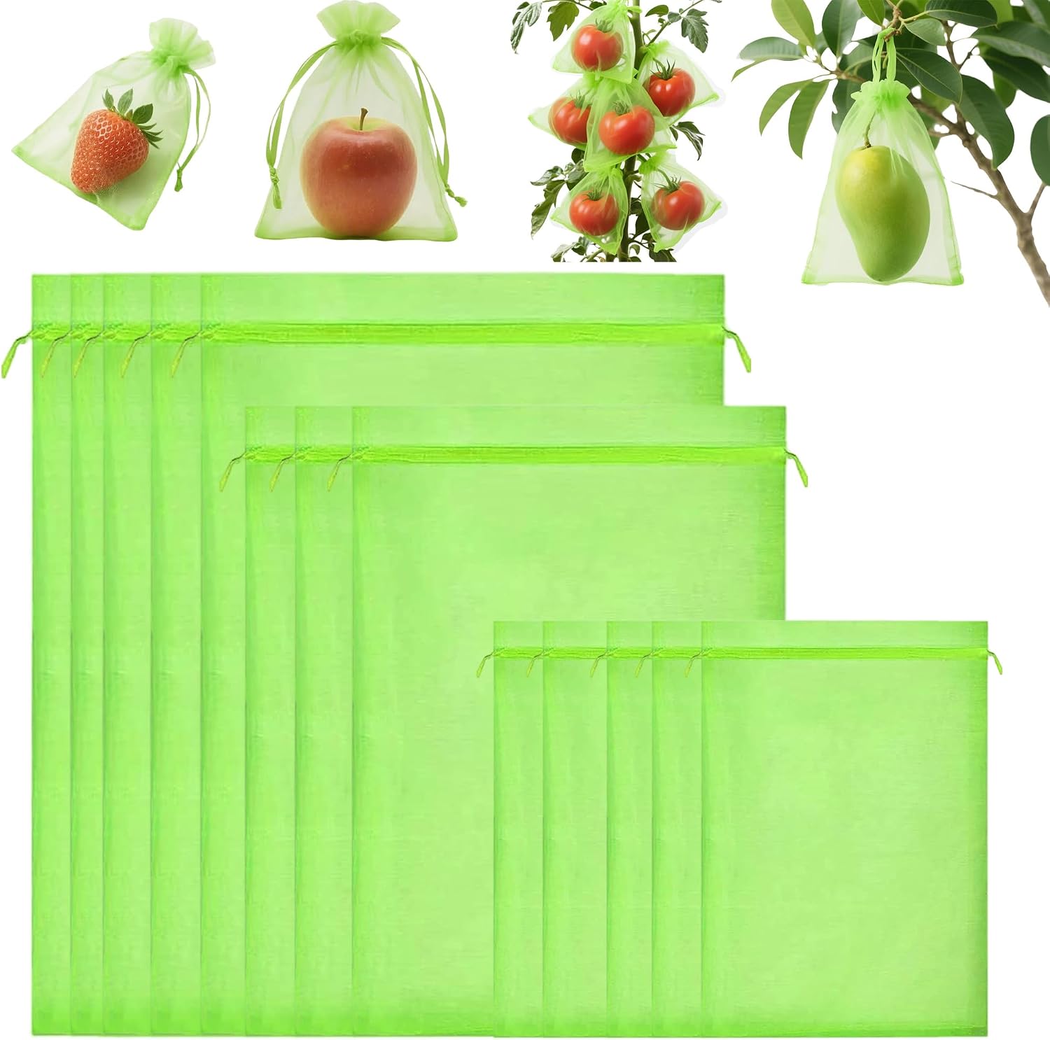 Amazon.com : DMIMIA Fruit Protection Bags 100 pcs, Reusable Mesh Bags ...