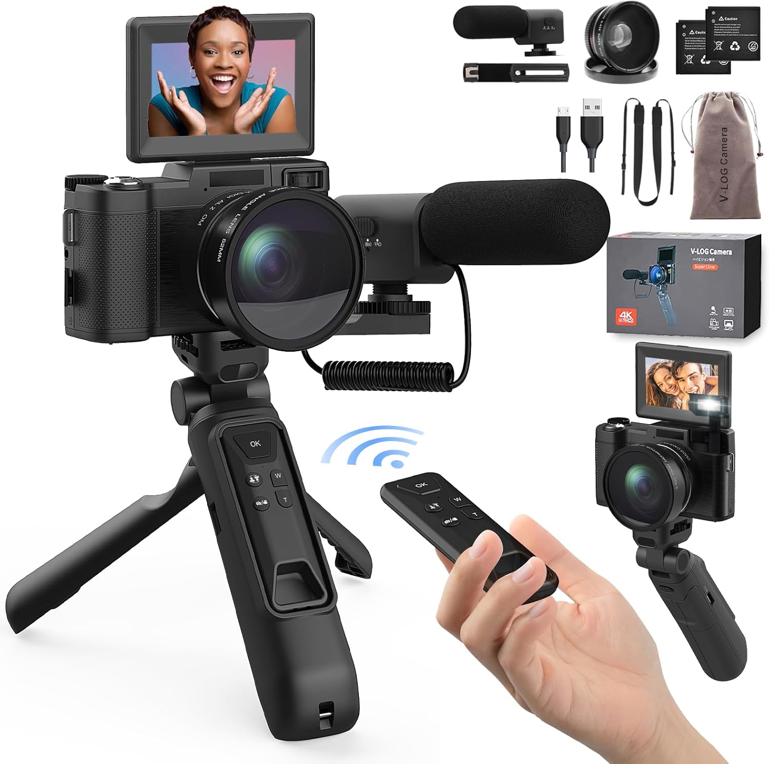 Digital Camera with Creator Accessory Kit 48MP 4K Video Camera for ...