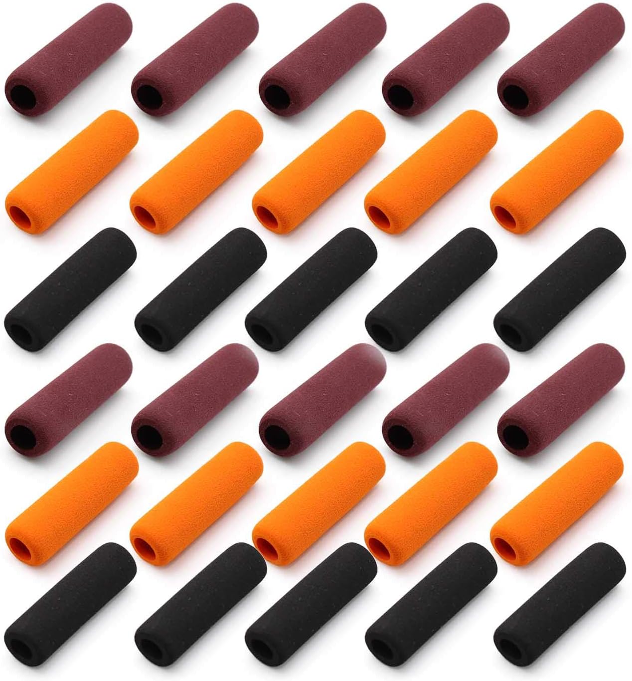 WJUAN 30 Pcs of Foam Pen Grips, 40 mm Length of 3 Colors Rubber Pencil ...