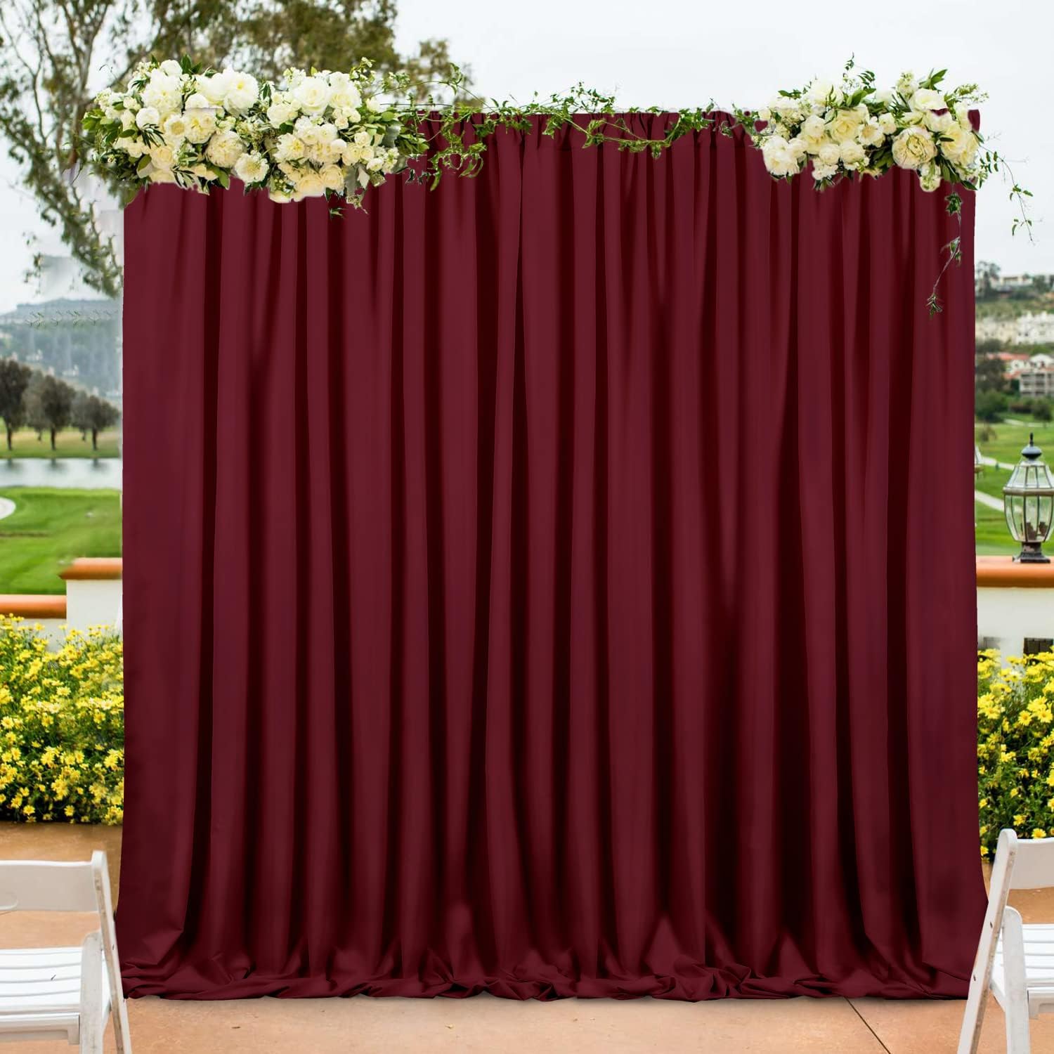 Amazon.com : MoKoHouse 10ft x 8ft Burgundy Backdrop for Parties ...
