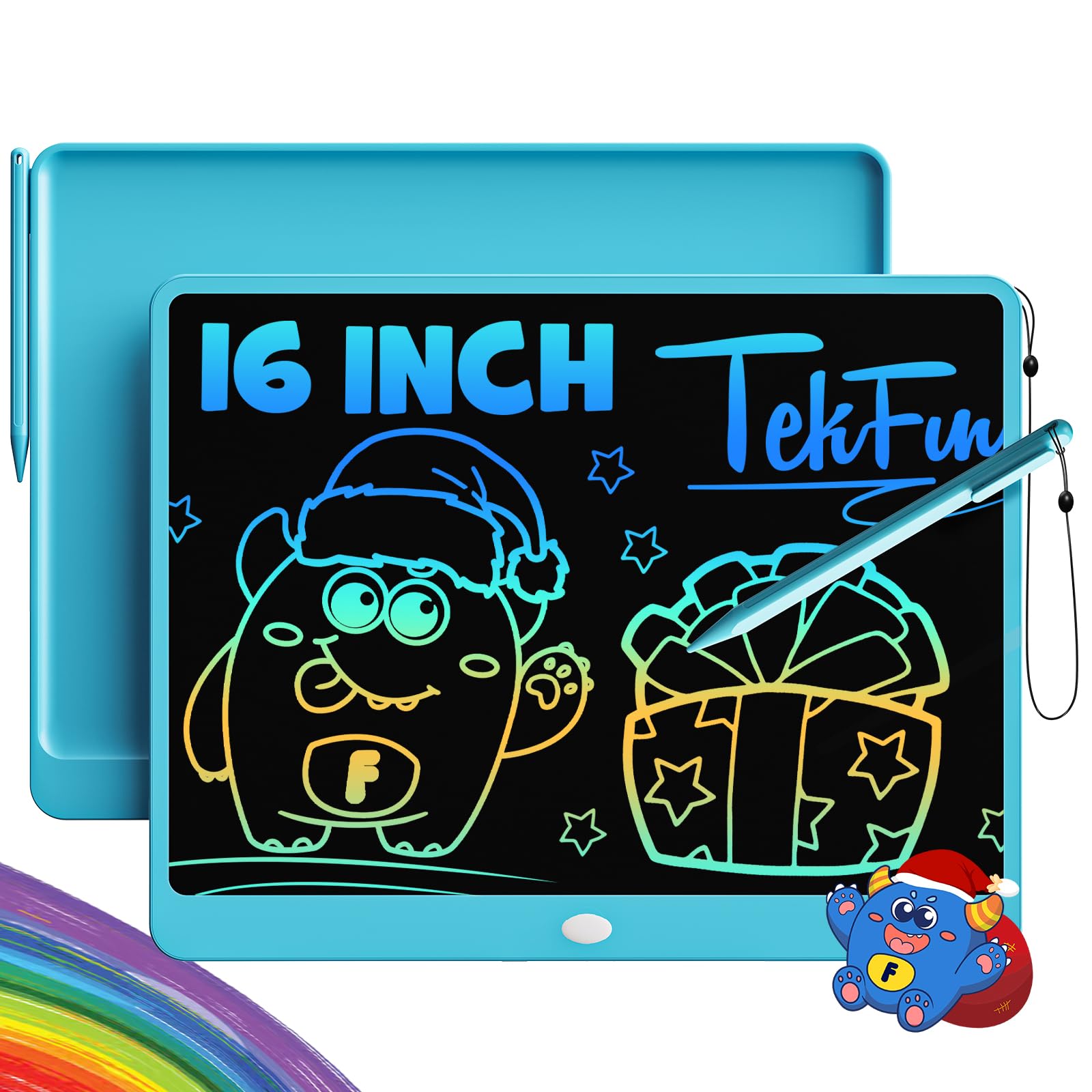 TEKFUN 16 pulgadas LCD tablero de escritura para niños adultos, tablero mágico tablero de ...