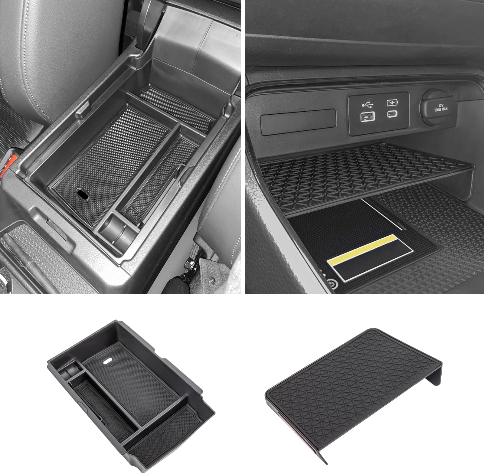 Neepiar 2PCS Center Console Organizer Tray and Armrest Storage Box ...