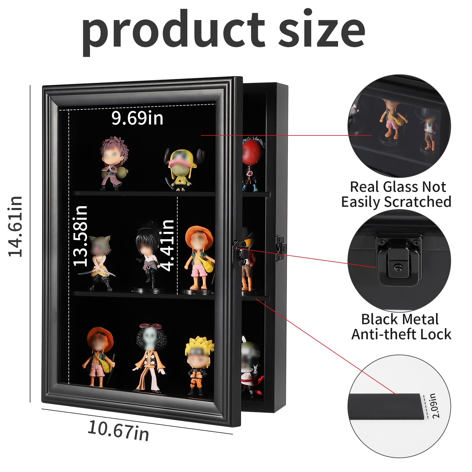 Snapklik.com : VERANI Action Figure Display Case - Wall Mount Wood ...