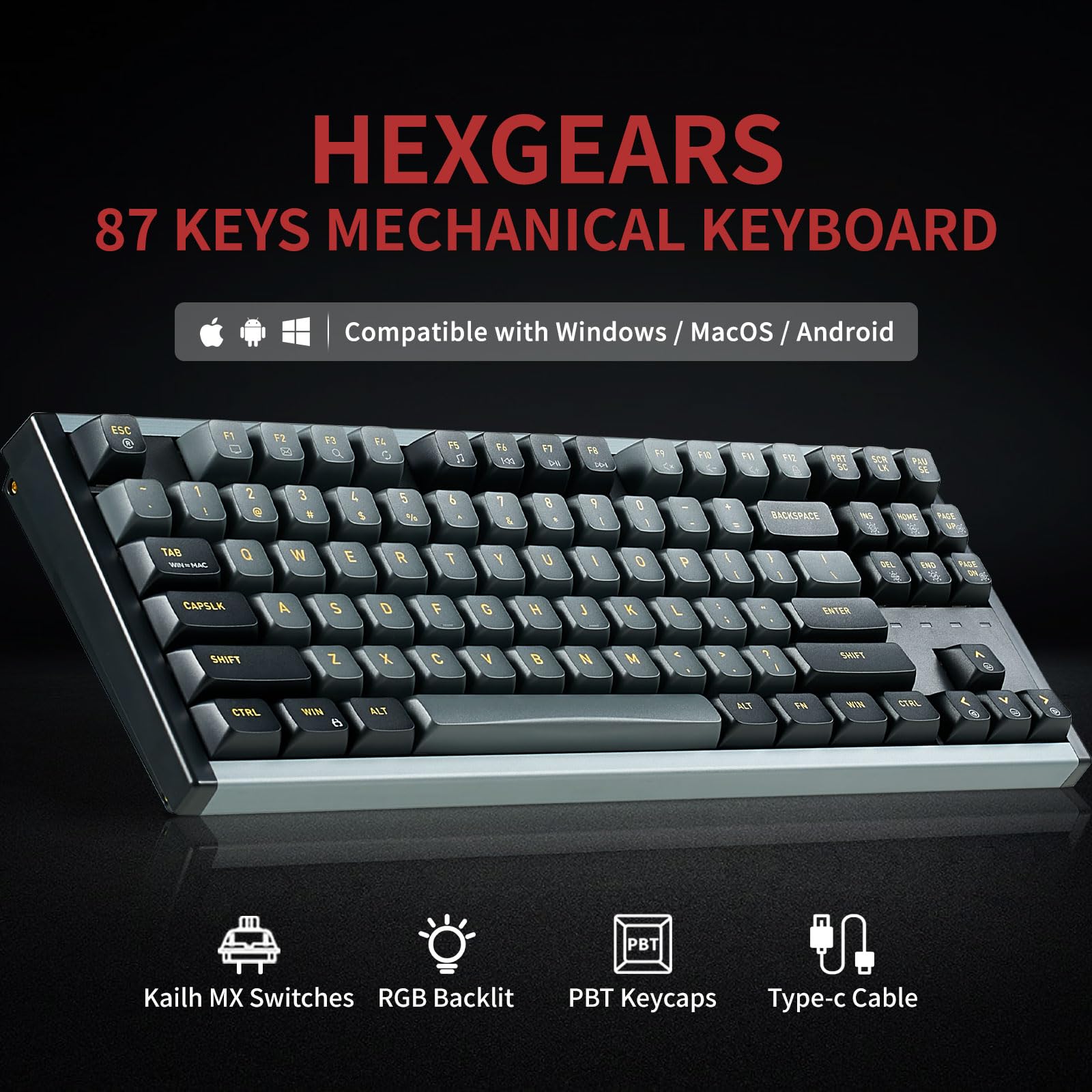 Snapklik.com : Hexgears I3 87-Key Mechanical Keyboard, Kailh Box Switch ...