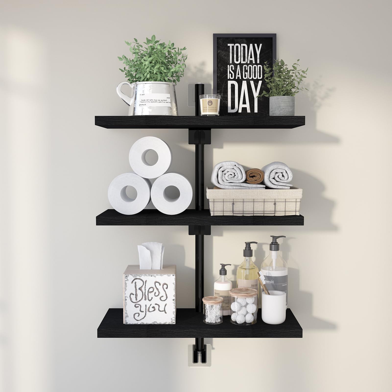 Amazon.com: WXCGX Floating Shevles Bathroom for Wall: Adjustable Height ...