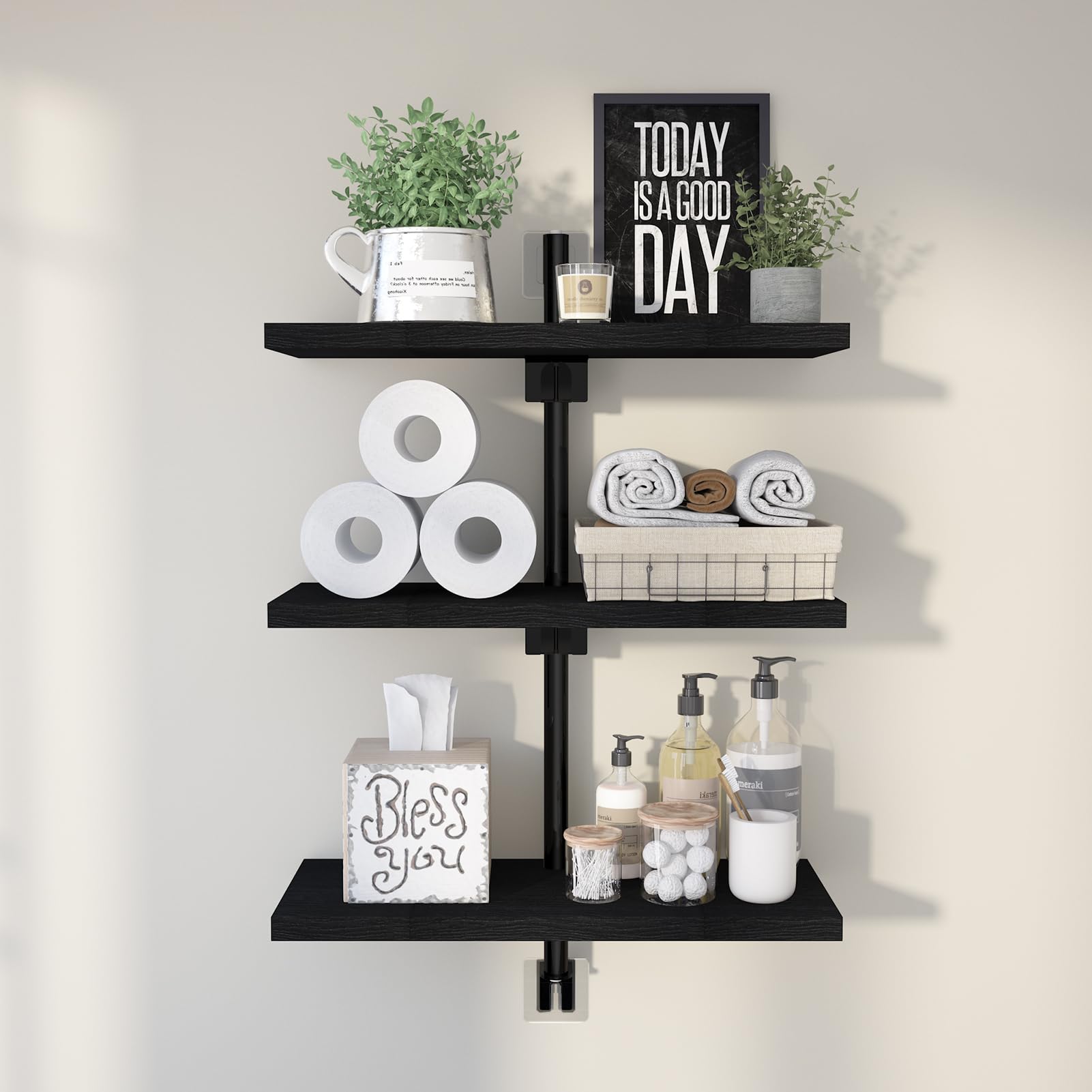 Amazon.com: WXCGX Floating Shevles Bathroom for Wall: Adjustable Height ...