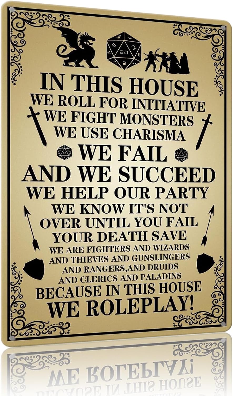 Amazon.com: Dungeons And Dragons Sign Dragon Wall Art Dungeons And ...