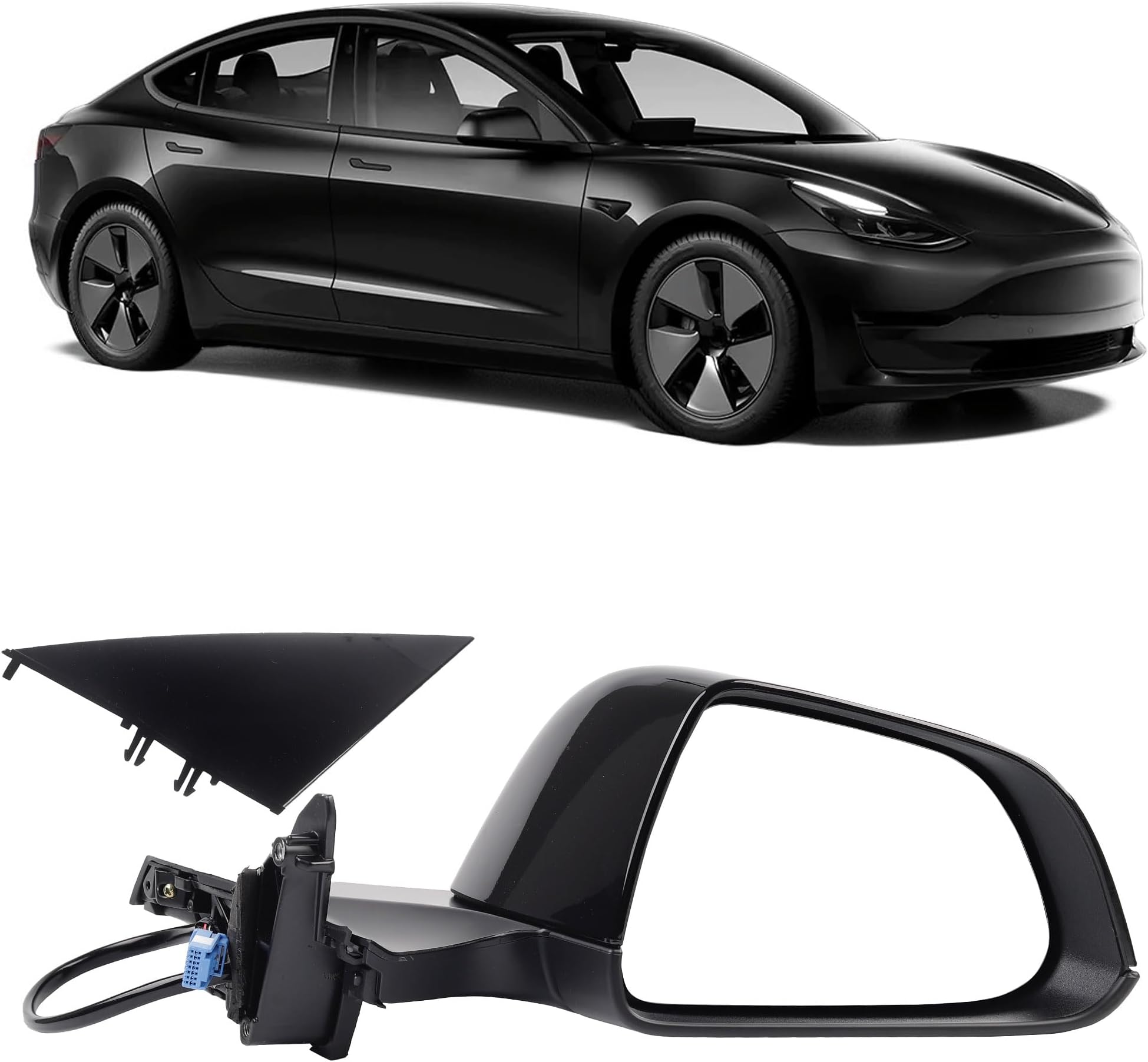 Amazon.com: Dasbecan Passenger Side Mirror Assembly Solid Black ...