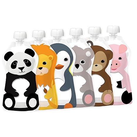Amazon.com : SQUOOSHI Reusable Baby Food Pouches - 5 oz - 6 Large ...