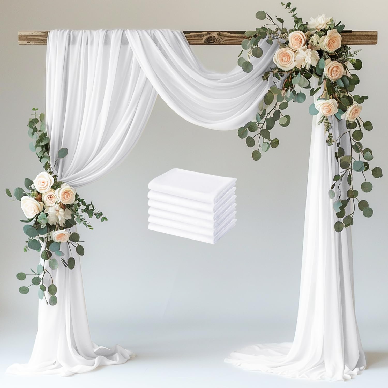 Amazon.com : Wokceer Wedding Arch Draping Fabric 6 Panels 28.7" x 20FT ...