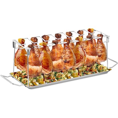 Amazon.com : G.a HOMEFAVOR Chicken Leg Wing Rack 14 Slots Stainless ...