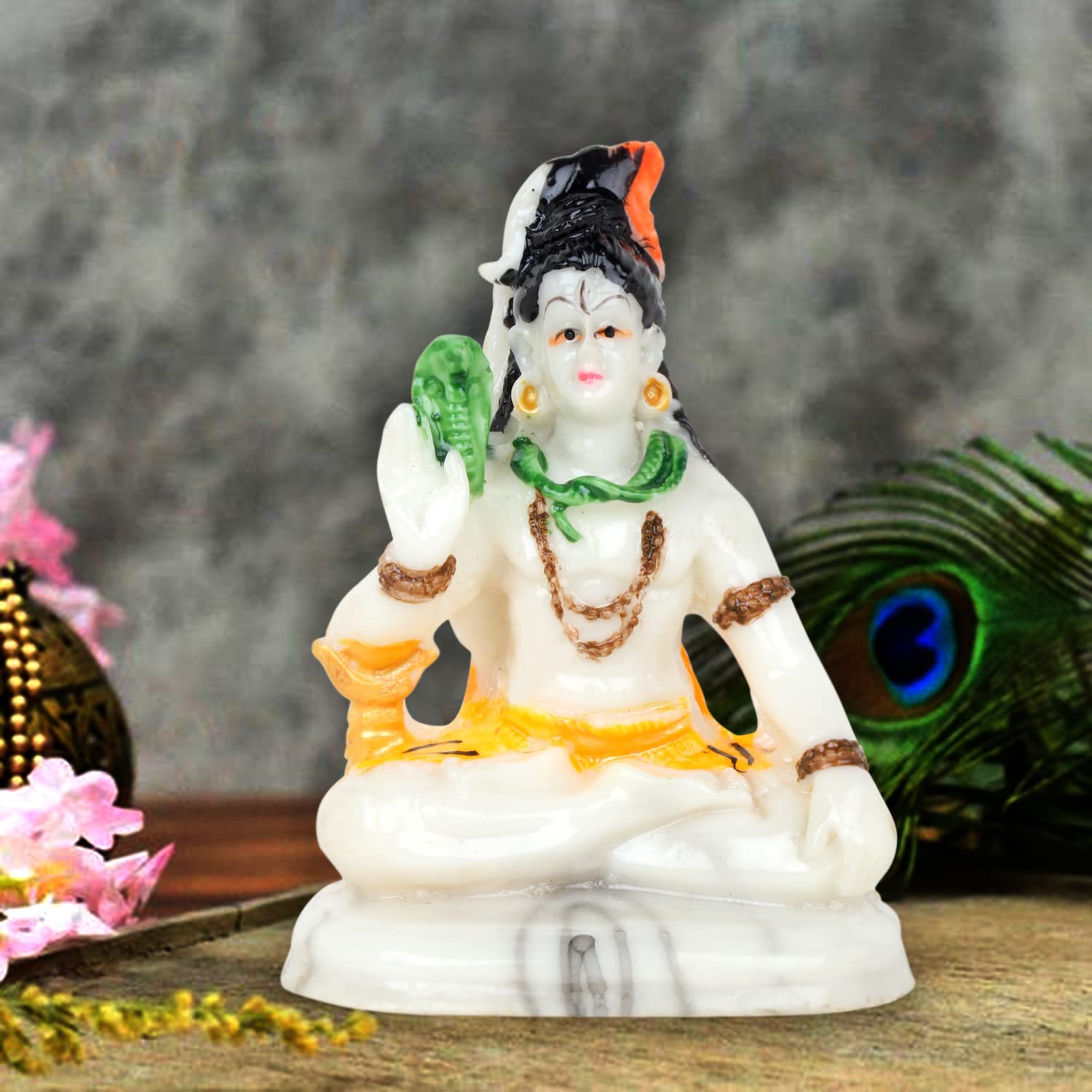Vintflea Mahadev Marble Statue Idol For Pooja Room And Office ...