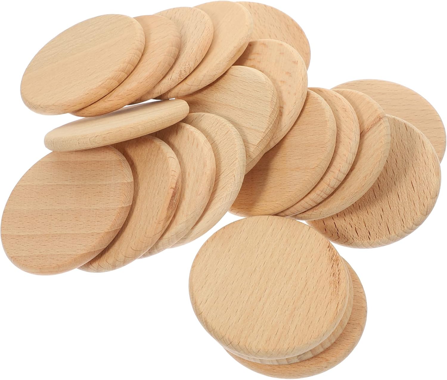 COHEALI 20pcs Wood Slices Unfinished Round Wood Coins for Diy Crafts ...