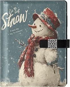Amazon.com : DIGTIA Winter Snowman Let's It Snow PU Leather Notebook A5 ...