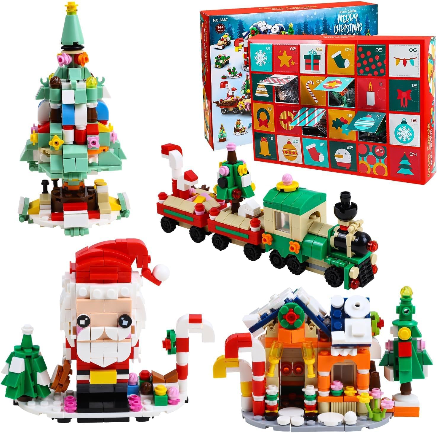 MooMoo Baby Christmas Advent Calendar6 in 1 Building Blocks, 24 Days ...