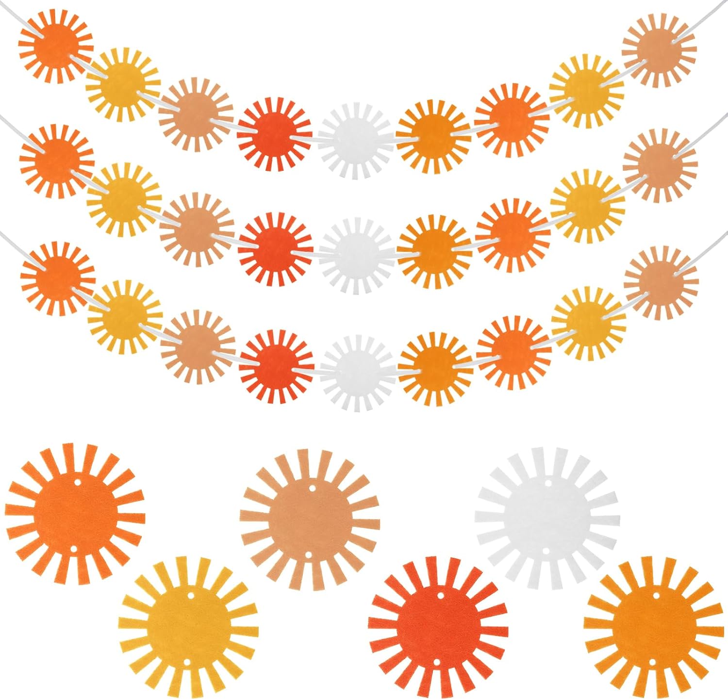Amazon.com: 4 Pcs Boho Sun Garland Felt Sun Banner Decor First Trip ...