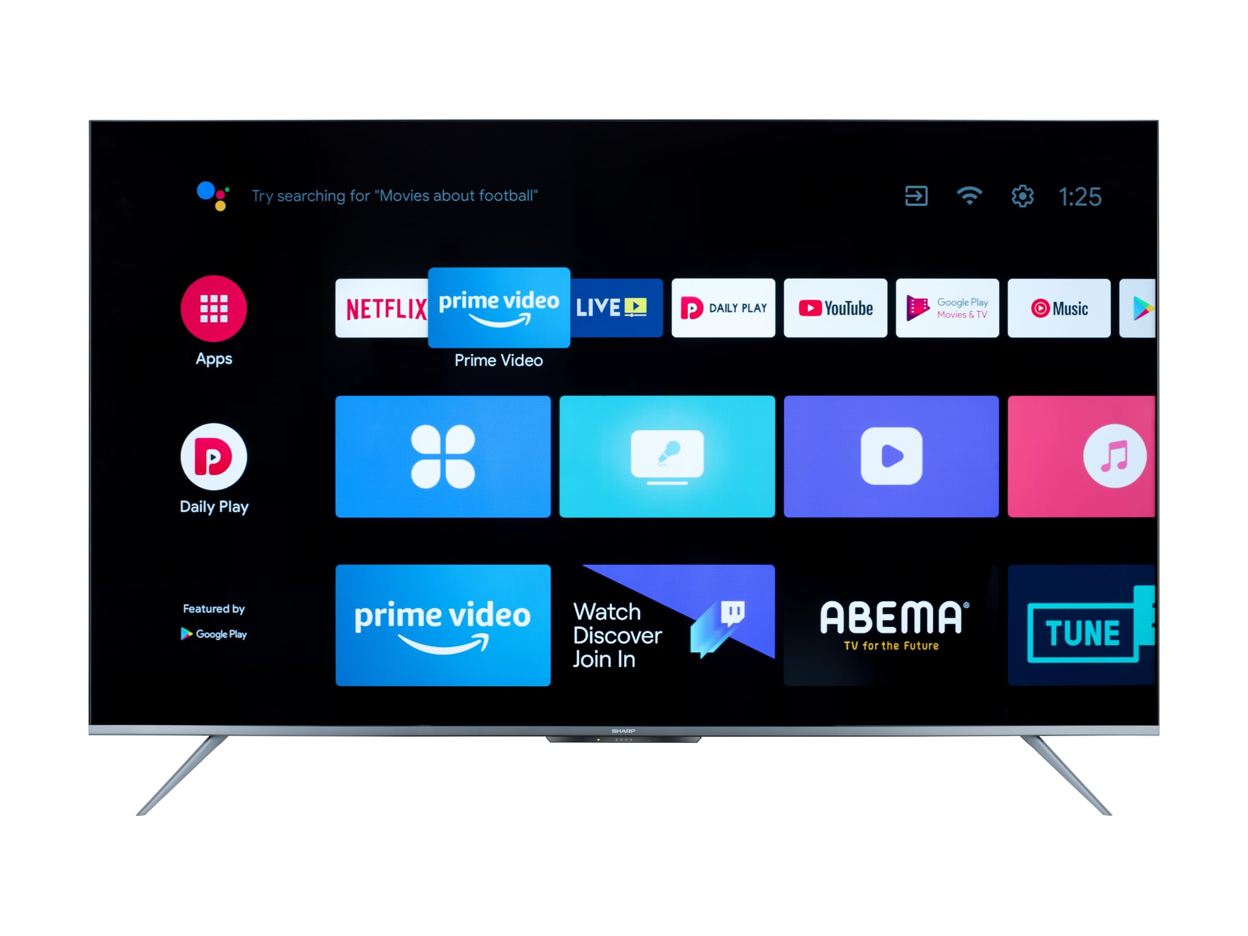 Sharp 55 inch 4K Ultra HD LED Smart Android TV with Remote Control and ...