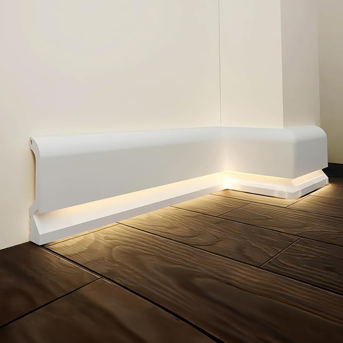 Amazon.com: TUALCA 7-Piece 94.5″ (55.12 ft) LED Baseboard Molding with ...