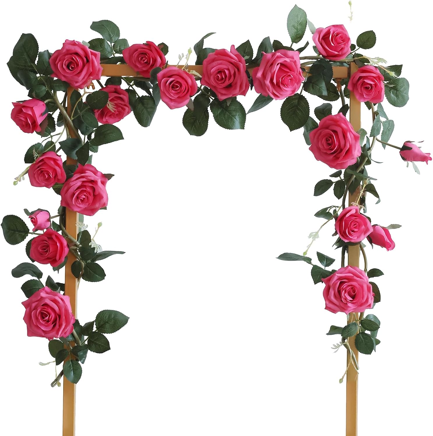 Amazon.com: Rosscer 2 Strands Artificial Silk Roses Flowers Vines ...