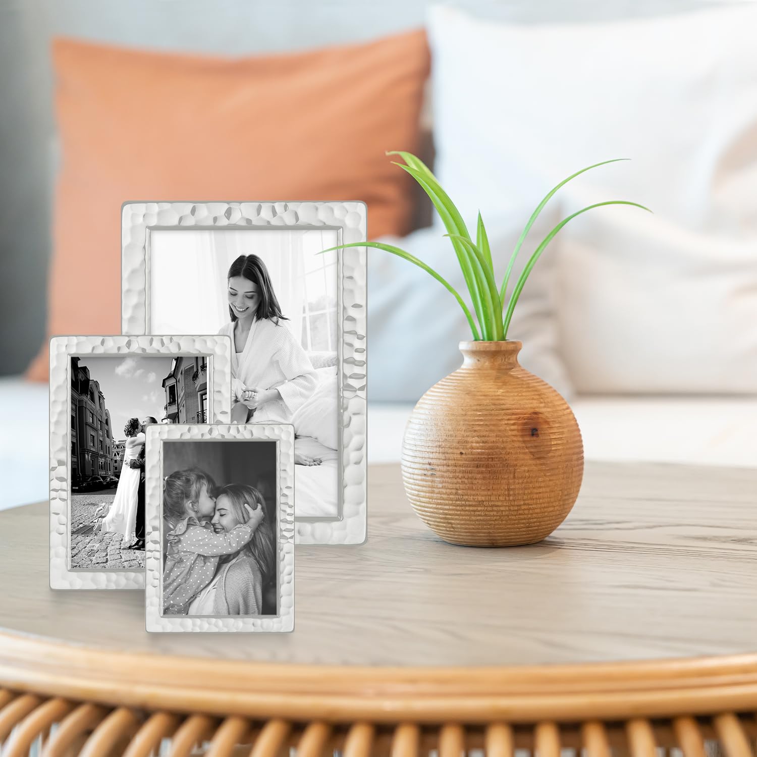 Snapklik.com : Hammered Silver Picture Frame, Tarnish Resistant Finish ...