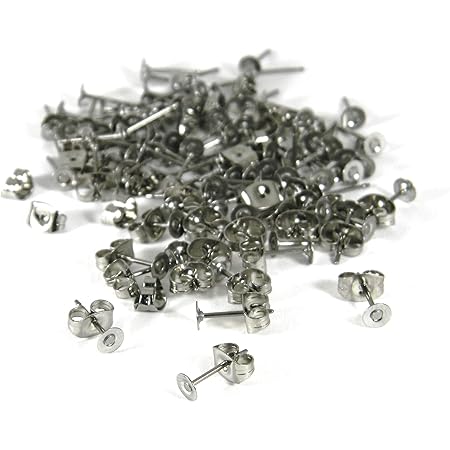 Amazon.com: 50 Hypo-Allergenic Titanium Post Earring Findings with ...