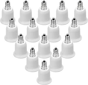JACKYLED 15-Pack E12 to E26 E27 Adapter Chandelier Light Socket E12 to ...