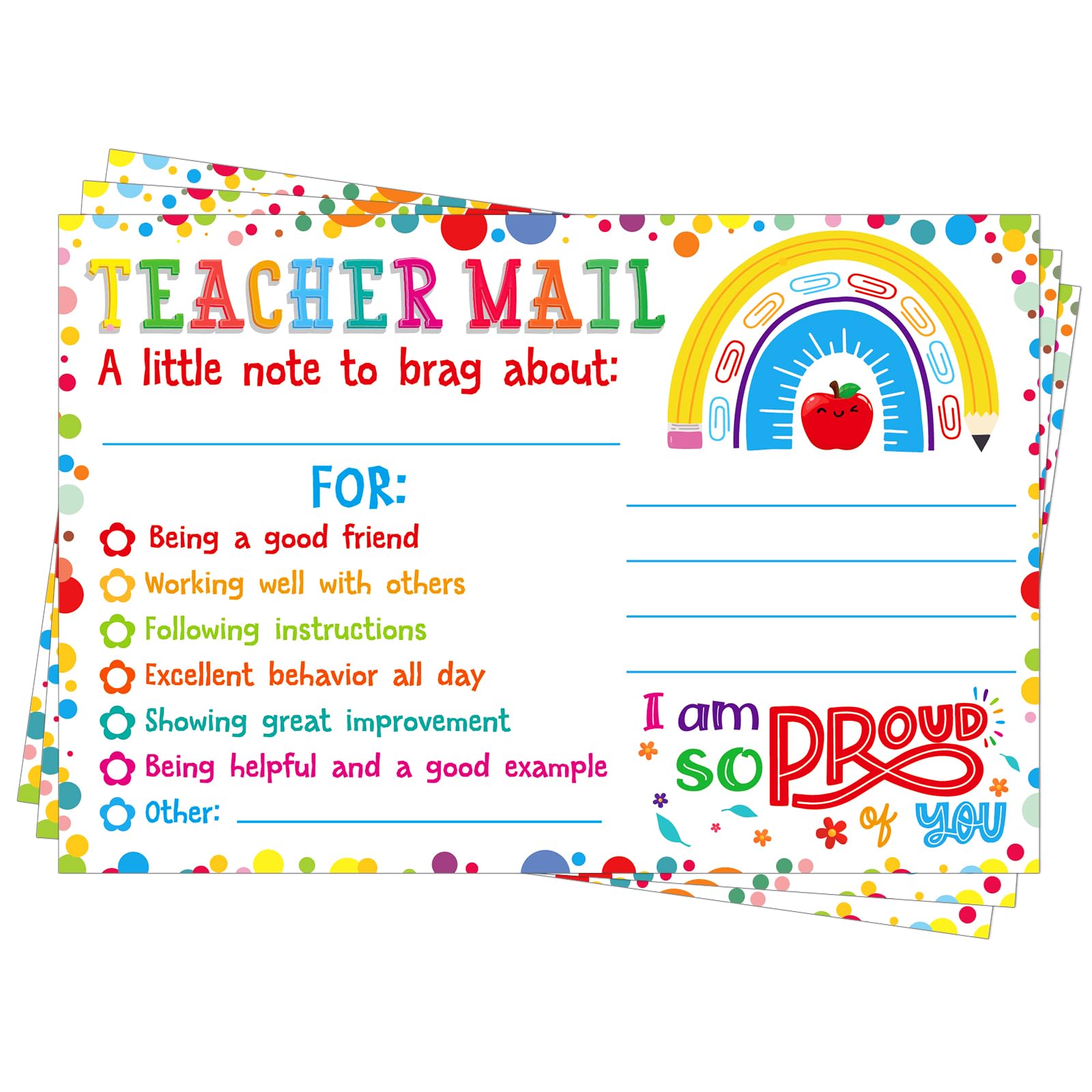 Snapklik.com : Teacher Mail Cards - 30pcs 4"x6" Confetti Classroom ...