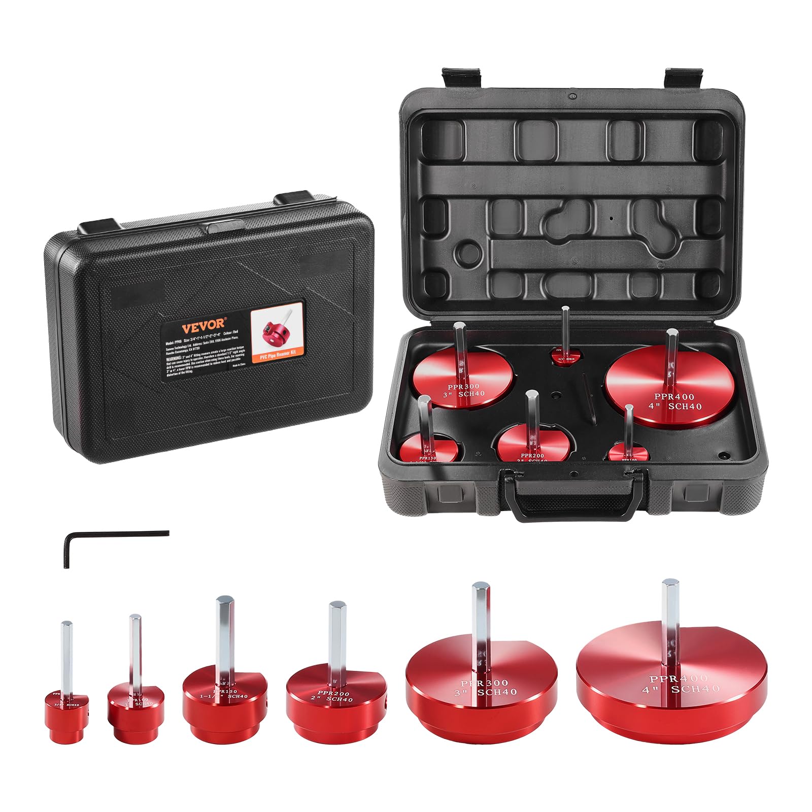Amazon.com: VEVOR PVC Pipe Reamer Kit, Aluminum Alloy, PVC Pipe Fitting ...