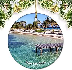 Amazon.com: Belize City Belize Christmas Ornaments for Tree Ceramic ...