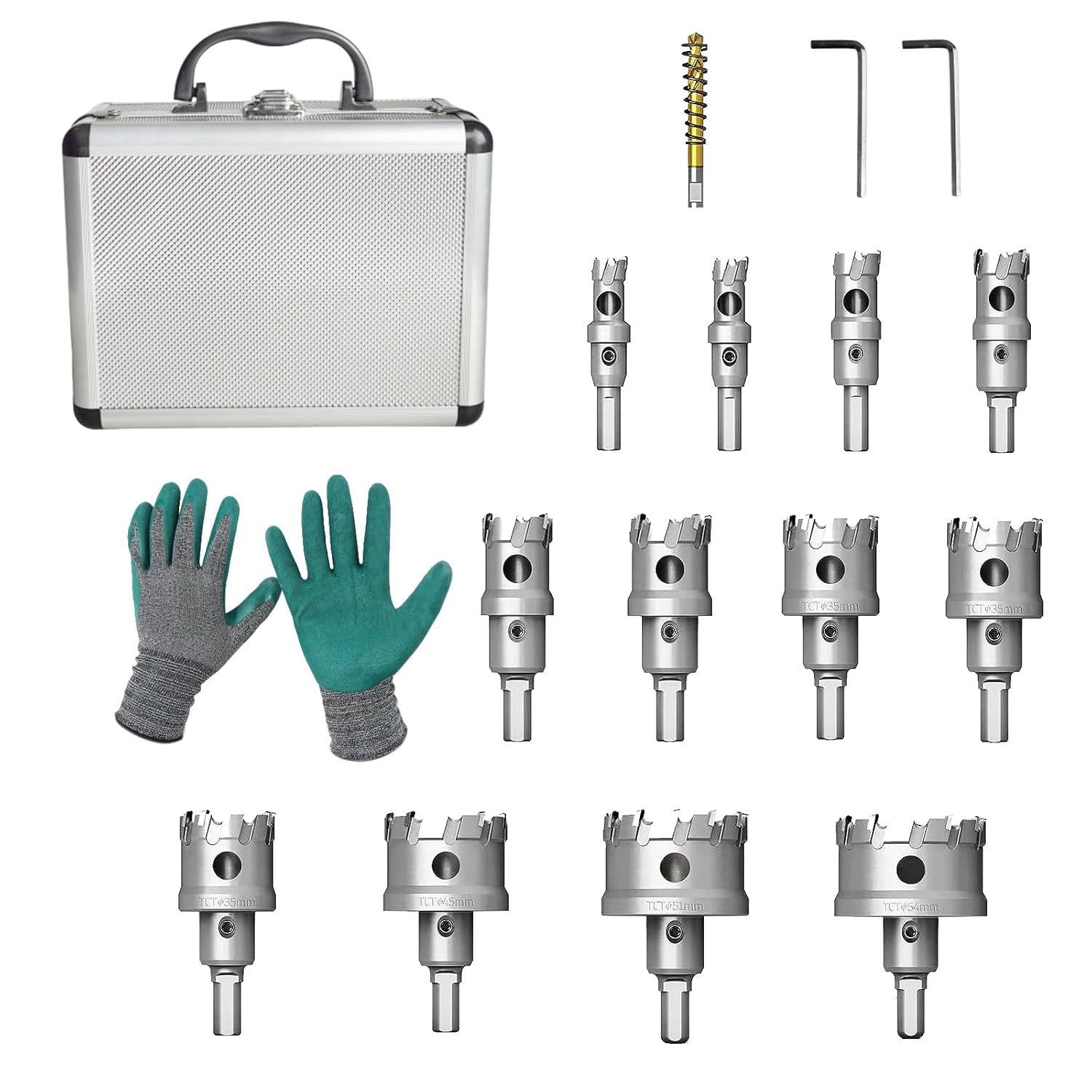 Amazon.com: VisHomeYard TCT Carbide Hole Saw Kit with Drill Bits, 13 Pcs for Metal, Tipped Tooth ...