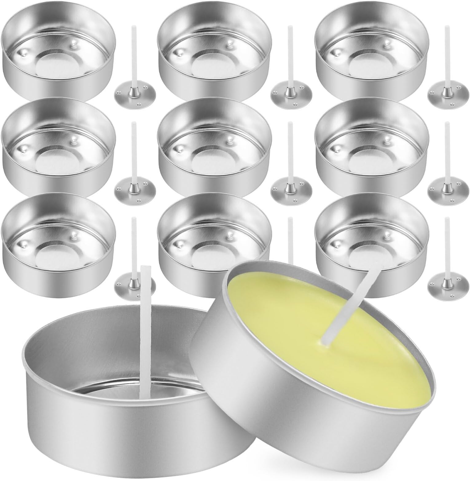 Amazon.com: WFPLUS 100 Pcs Aluminum Tea Lights Cups, Empty Case Candle ...